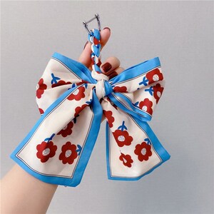 Big Bow Car Key Decor Long Scarf Handbag Charm Keychain - Etsy