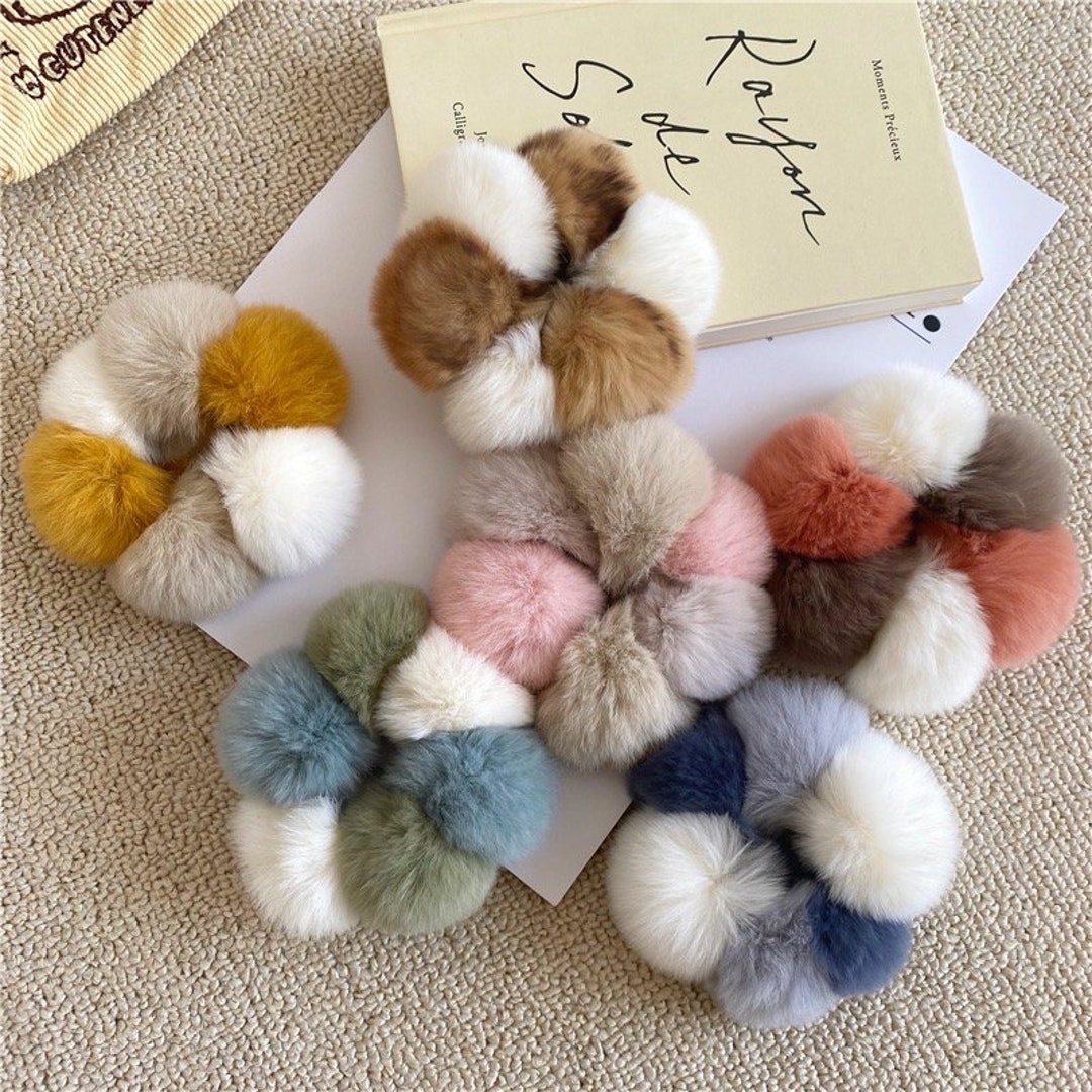 Fluffy Hair Decor, Rabbit Fur Small Hair Bands,minimalist Hair ...