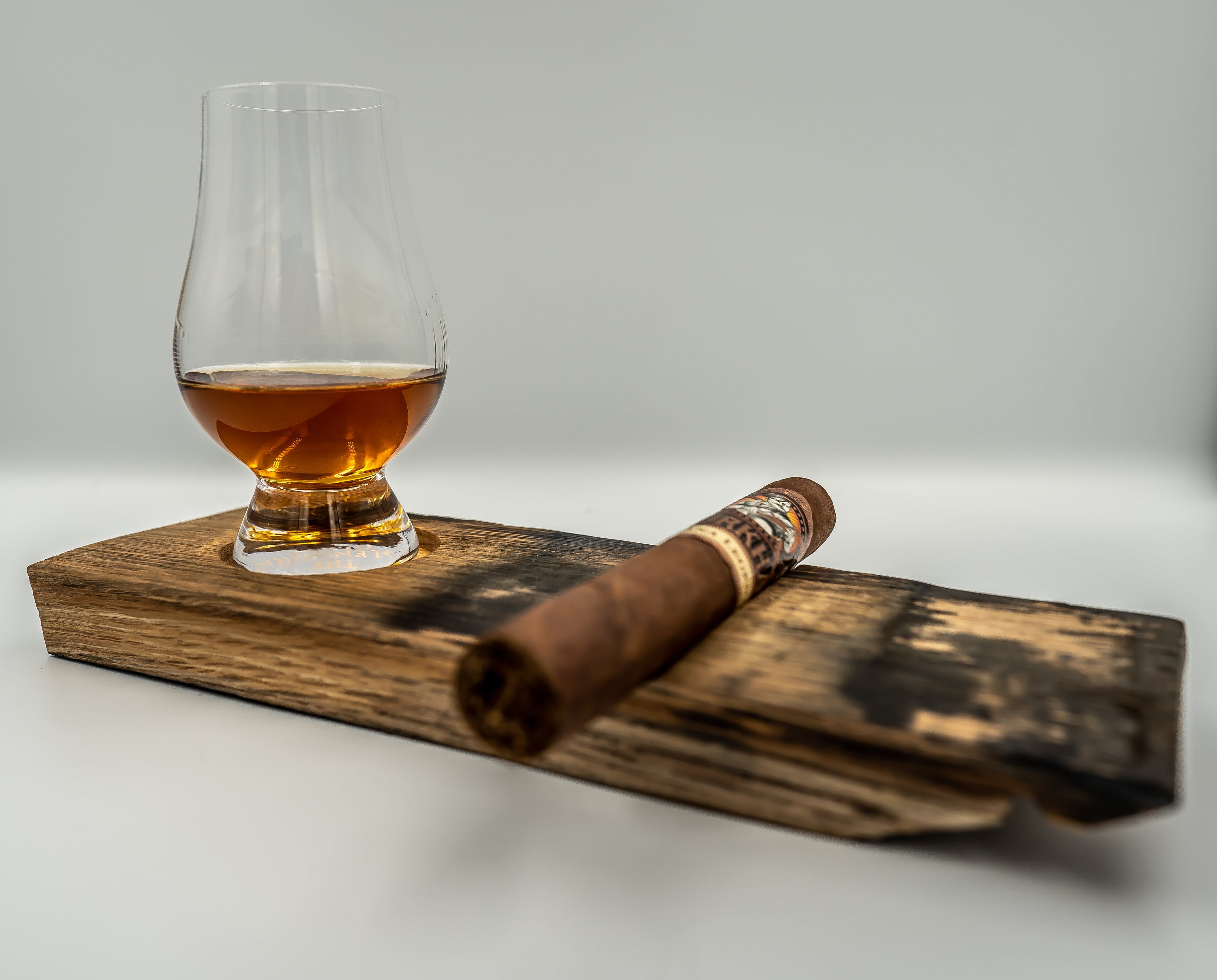 Cigar Rest Glencairn Glass Included Made From Bourbon Barrel Staves - Etsy