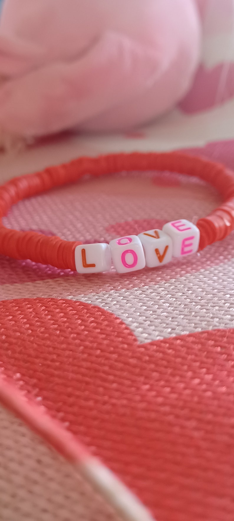 Valentines' Day LOVE Stretchy Bracelet. - Etsy