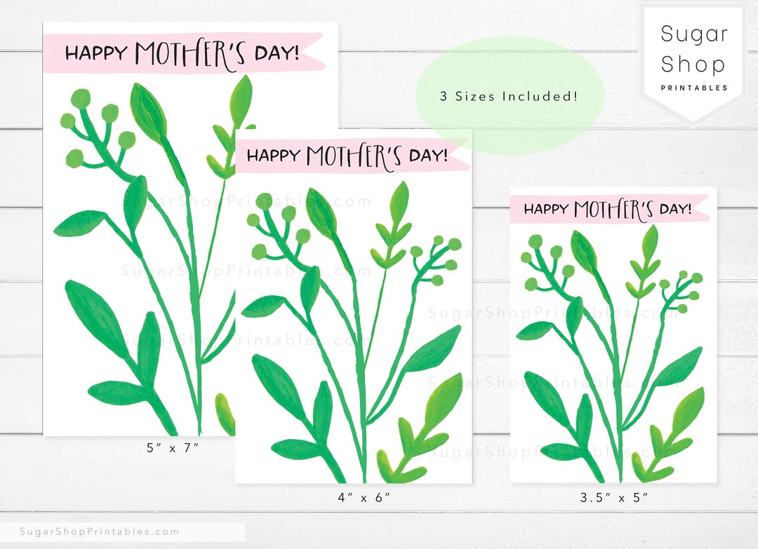 Happy Mother's Day Flower Stems Printable Cookie Card Backing / 3 FILES ...