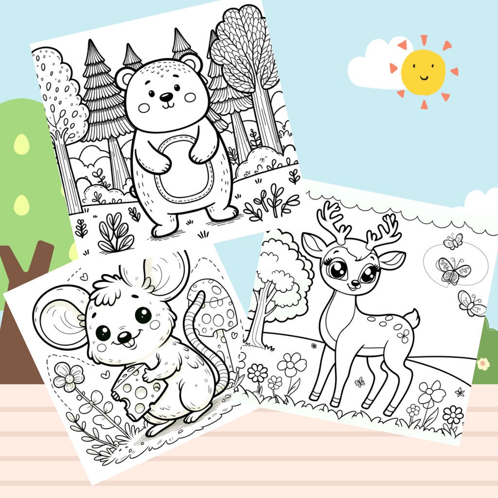 Kids Coloring Book With Animals, Interactive Fun for Young Artists ...