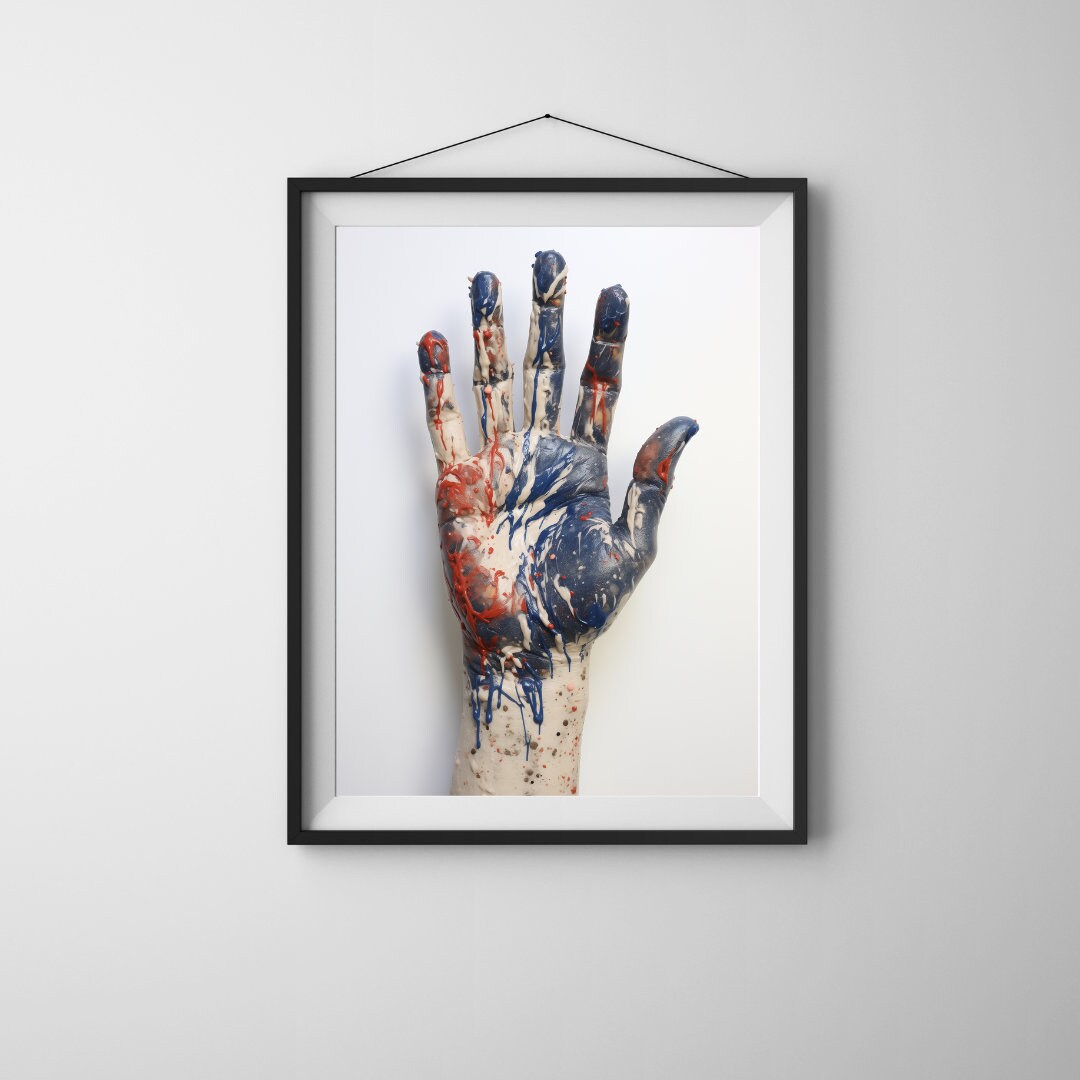 Abstract Hand Art Print, Digital Art, Wall Decor, Colorful Print ...