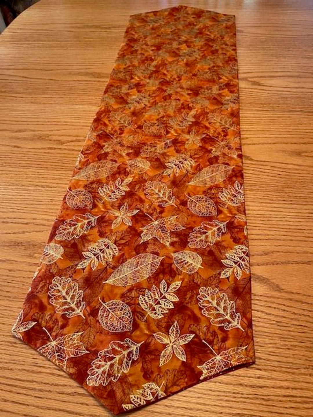 Reversible Fall Gold Leaf Table Runner - Etsy