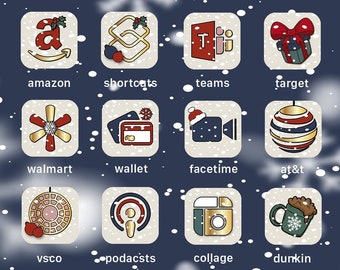 HAND-MADE CHRISTMAS App Icons Festive Season Personalized | Etsy