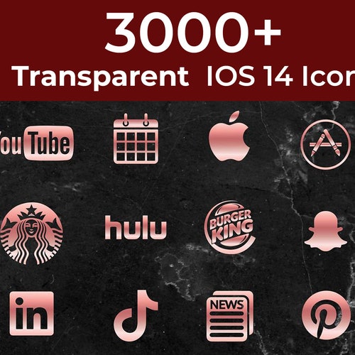 350 Iphone IOS 14 App PNG Icons Pack Transparent Gold Icon - Etsy