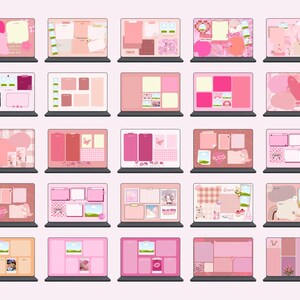 Editable Pink Desktop Organizers | Desktop Wallpapers & Folder Icons ...