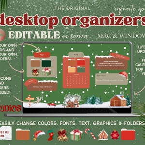 Editable Christmas Desktop Organizers | Desktop Wallpapers & Folder ...