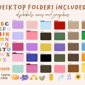 Editable Mega Bundle Desktop Organizers | Wallpapers & Folder Icons ...