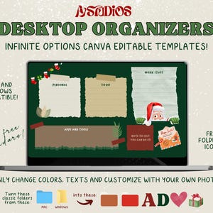 Editable Christmas Desktop Organizers | Desktop Wallpapers & Folder ...