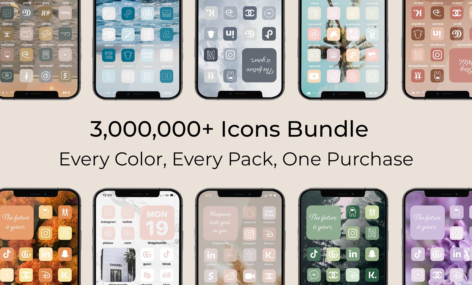 3000000 MEGA Neon App Icons Pack High Res App Icons IOS - Etsy