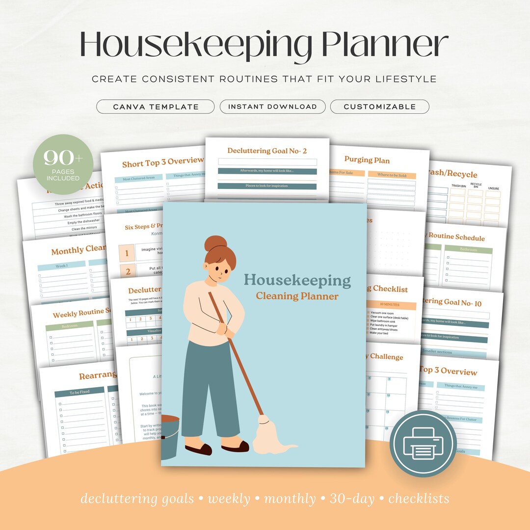 Housekeeping Cleaning Planner | Home Cleaning Schedule | Decluttering ...