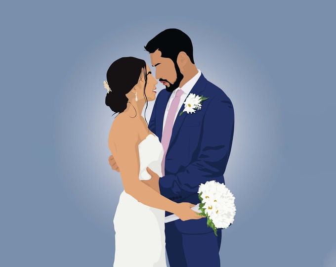 Faceless Minimal Cartoon Portrait Personalized Portraits Gifts for ...