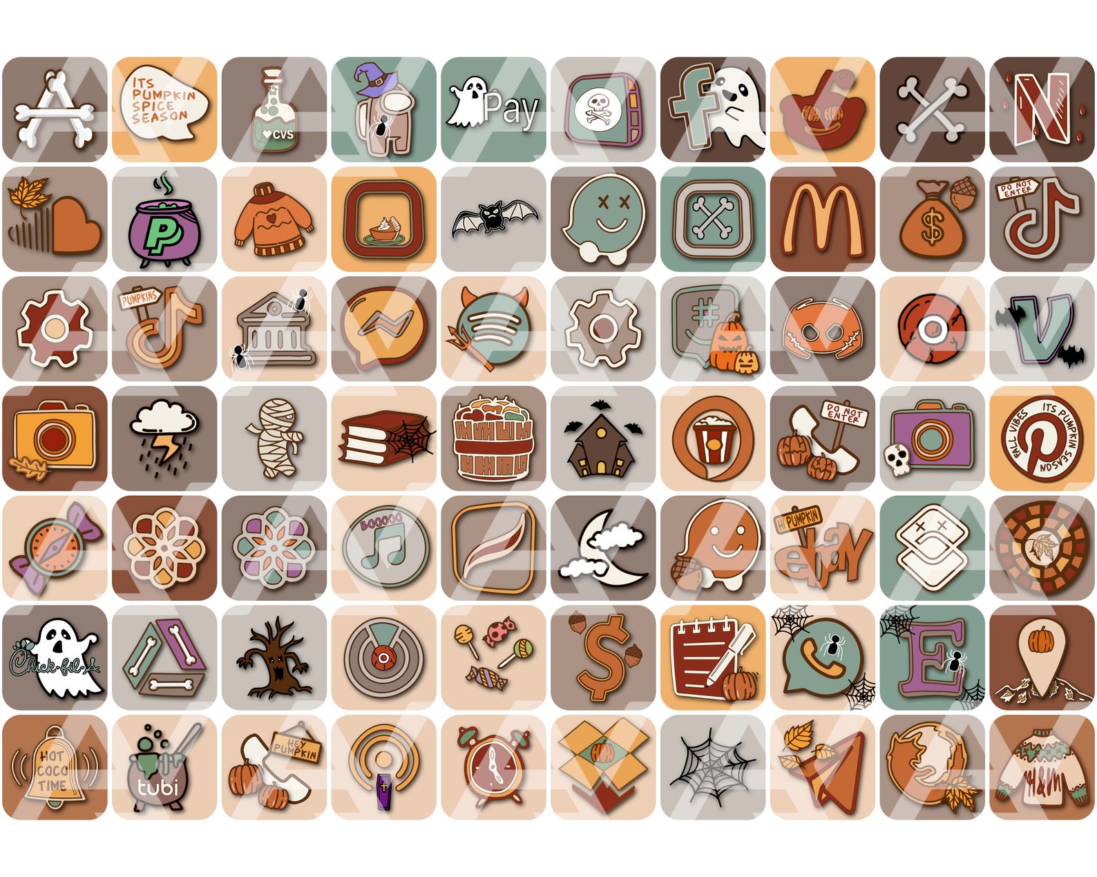 Fall & Halloween App Icons | iPhone App Icons | Ios 17 Autumn Aesthetic ...