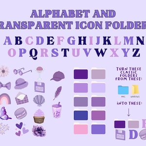 Editable Purple Desktop Organizers | Desktop Wallpapers & Folder Icons ...