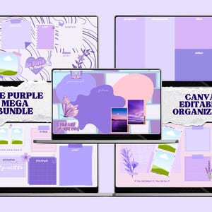 Editable Purple Desktop Organizers | Desktop Wallpapers & Folder Icons ...