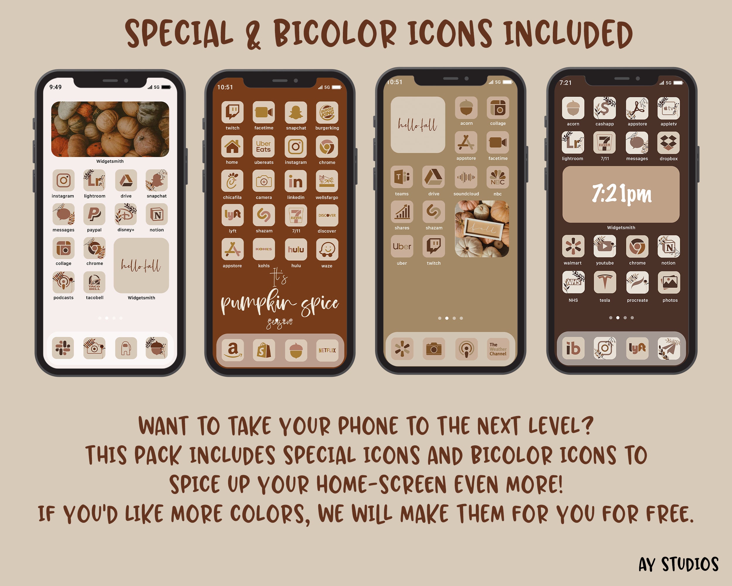 1000000 MEGA FALL App Icons Pack High Resolution Autumn | Etsy