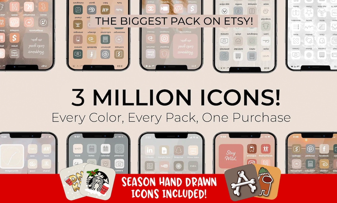 3,000,000+ High Resolution Ios Icons Pack Mega Bundle | iPhone Ios 17 ...
