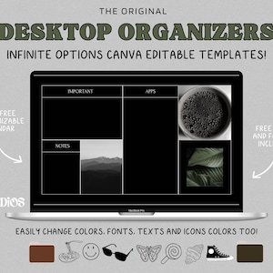 Editable Minimal Desktop Organizers | Desktop Wallpapers & Folder Icons ...