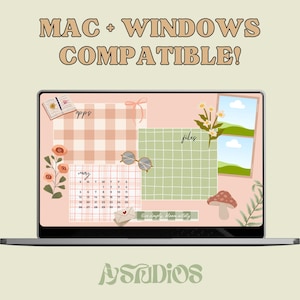 Editable Cottagecore Desktop Organizers | Wallpapers & Folder Icons ...