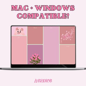 Editable Pink Desktop Organizers | Desktop Wallpapers & Folder Icons ...