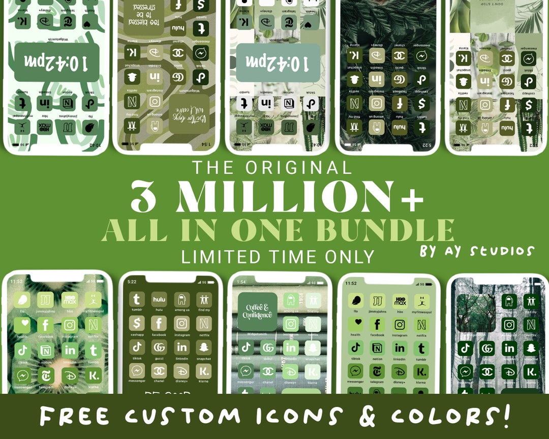 3,000,000+ Green Ios 15 Icons Pack Mega Bundle | iPhone IOS 15 App ...
