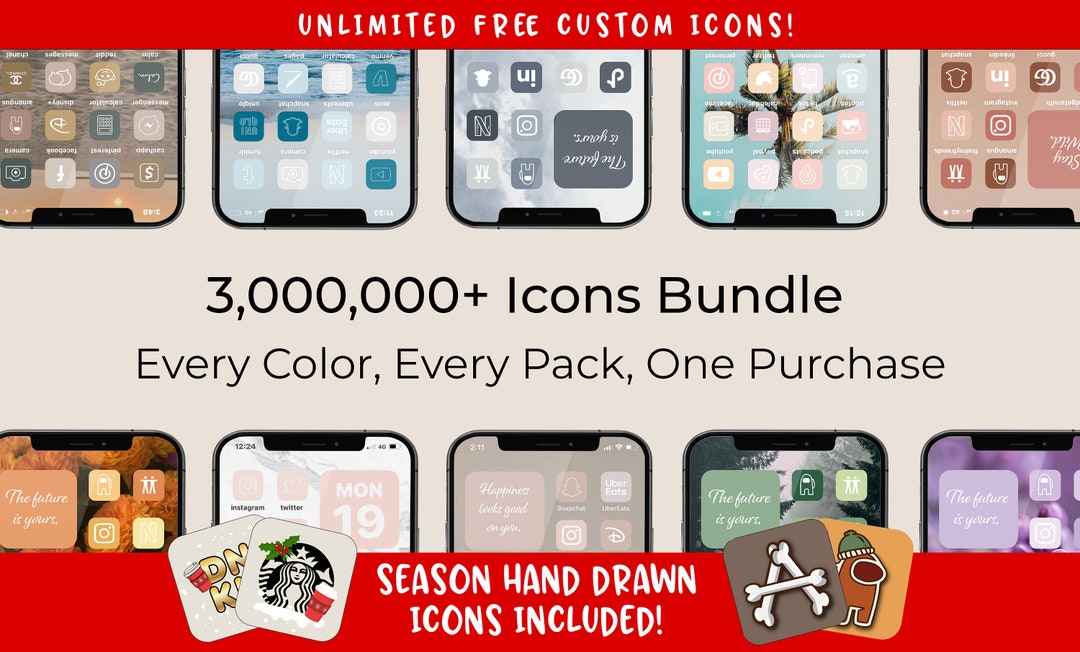 3,000,000+ High Resolution Ios Icons Pack Mega Bundle | iPhone Ios 17 ...