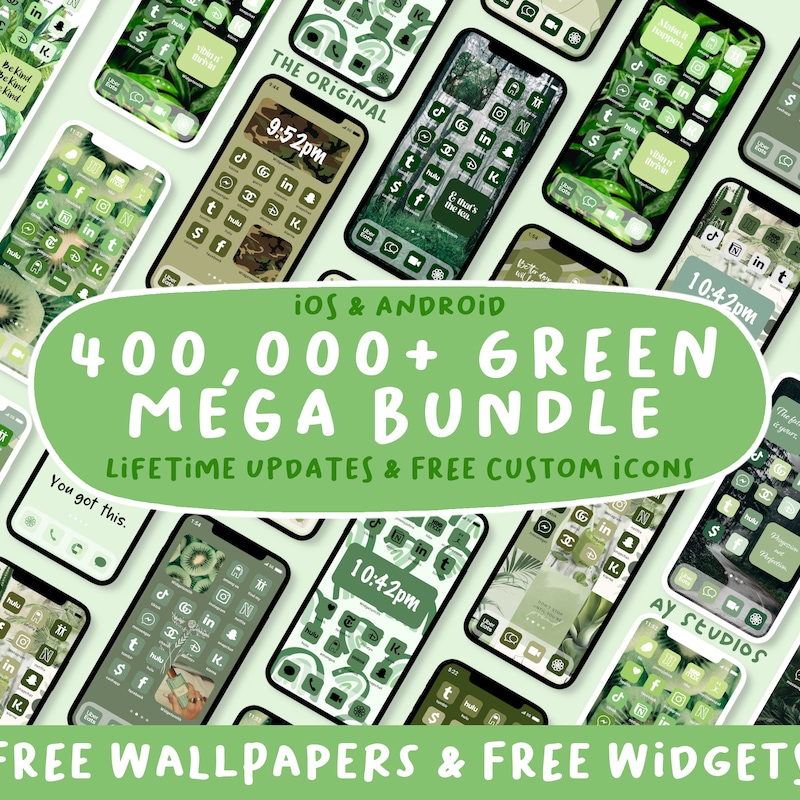 Green App Icons Bundle - Etsy UK