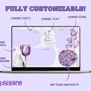 Editable Purple Desktop Organizers | Desktop Wallpapers & Folder Icons ...