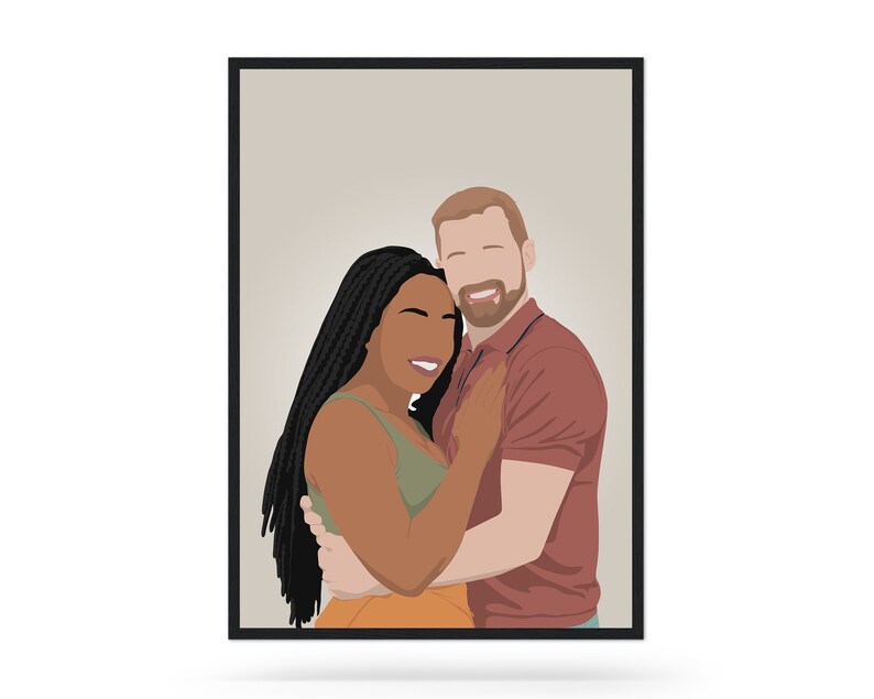 Faceless Minimal Cartoon Portrait Personalized Portraits - Etsy