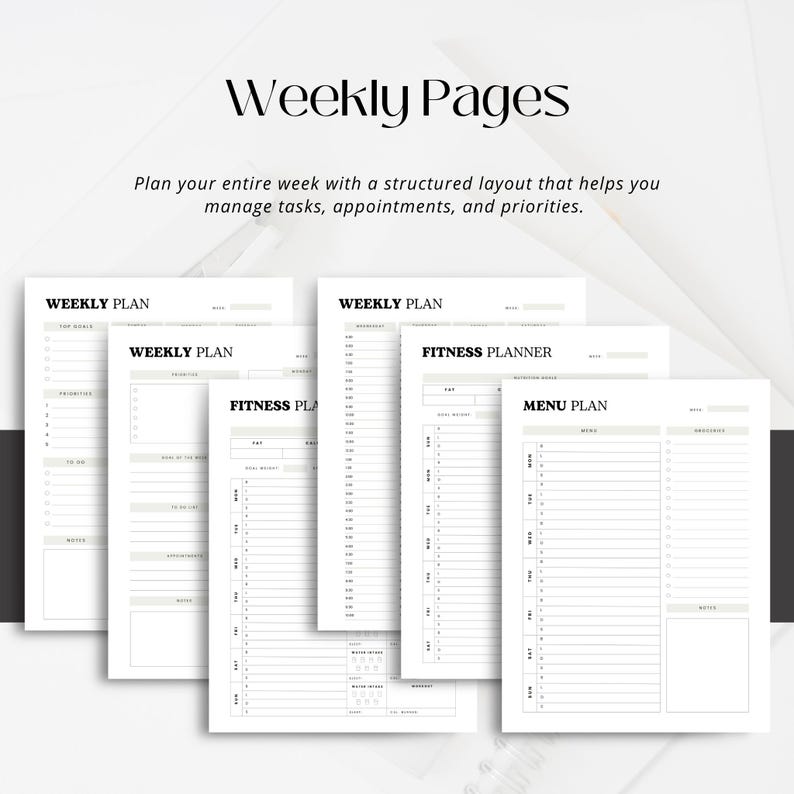 Minimal Personal Planner Bundle | Printable & Digital | A4, A5, Letter ...