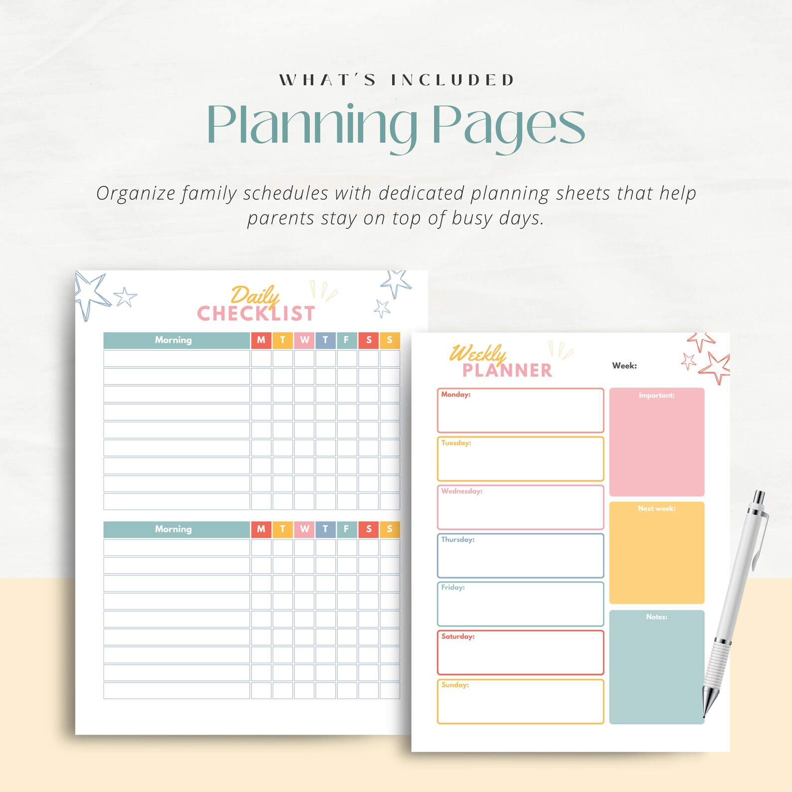 Parents Kids Planner | Family Routine Chore Charts | Daily Schedule ...