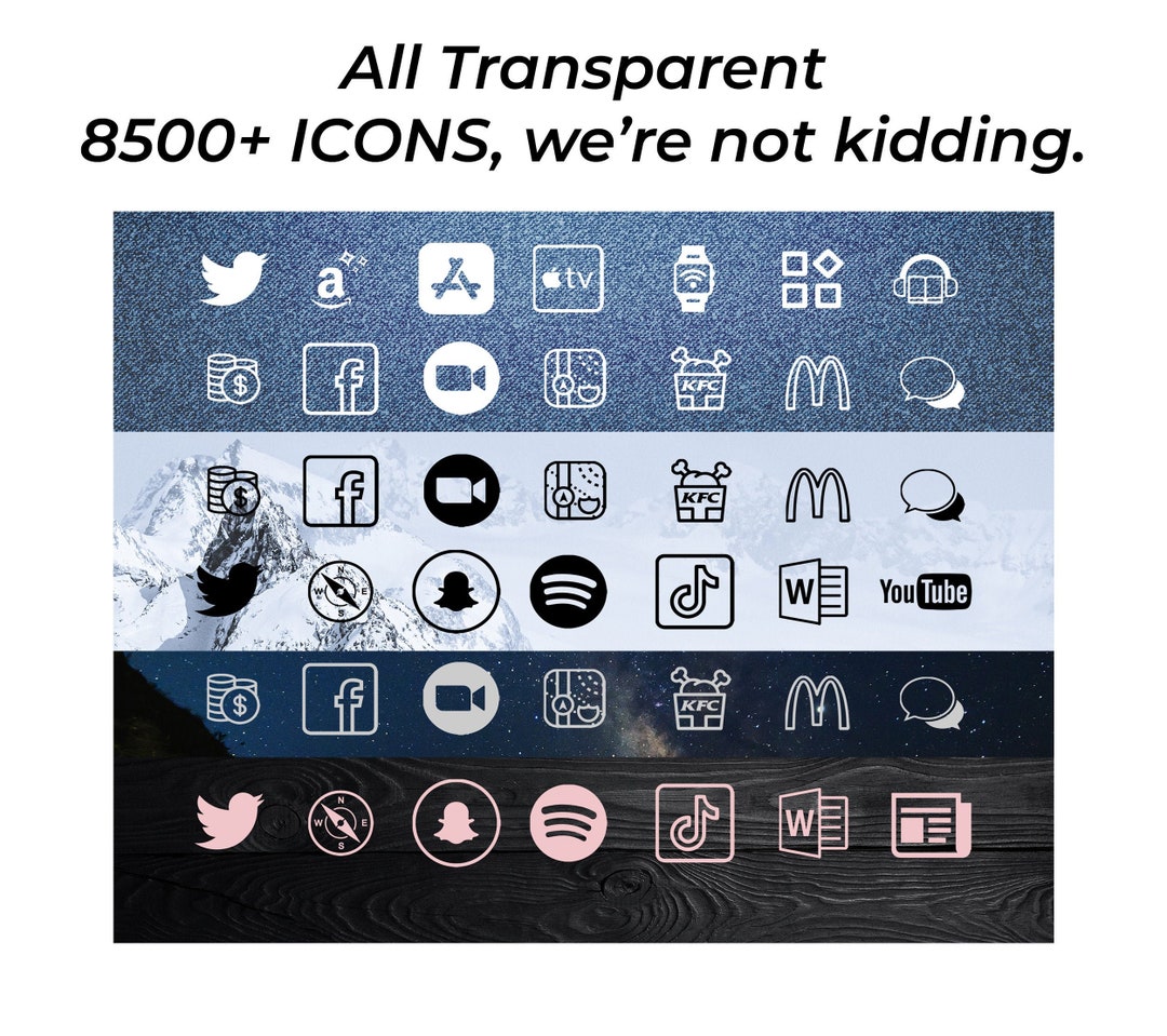 Mega 8500+ iPhone Icons Ios 17 PNG Icons Pack | Transparent White ...