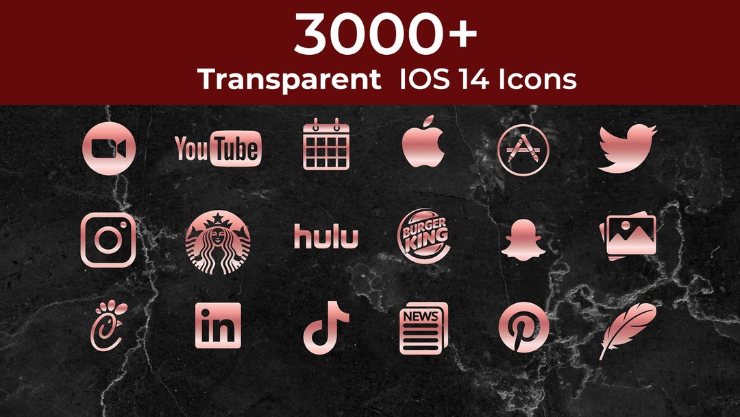 3000+ iPhone Ios 17 App PNG Icons Pack | Transparent Rose Gold Icon ...