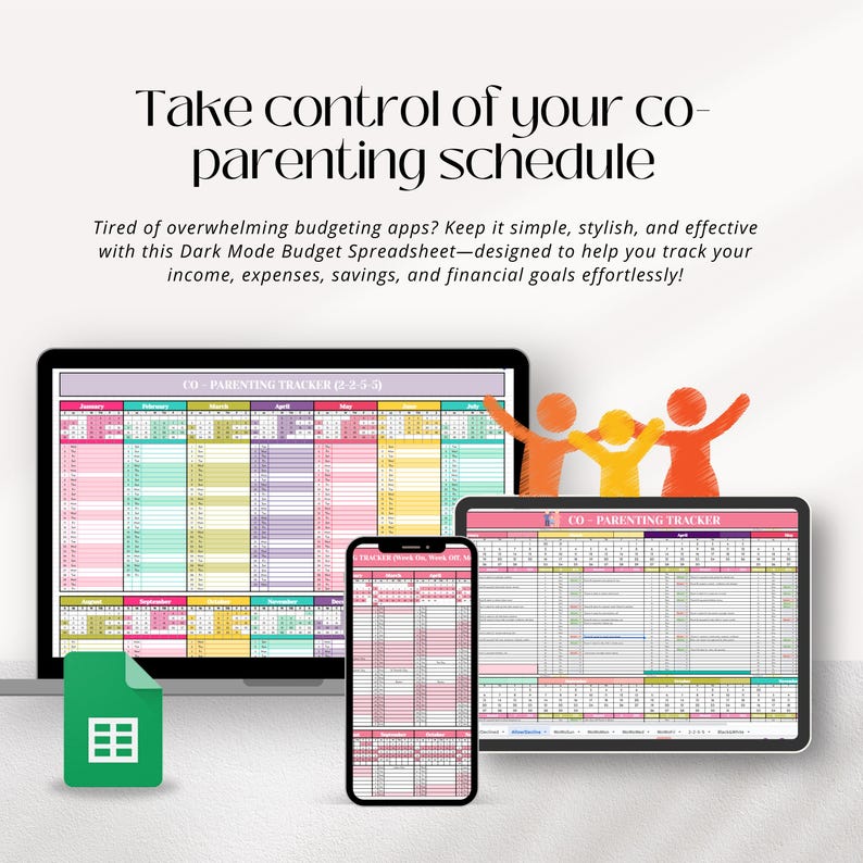Co-parenting Tracker Google Sheets | Custody Calendar, 2-2-5-5 & WOWO ...