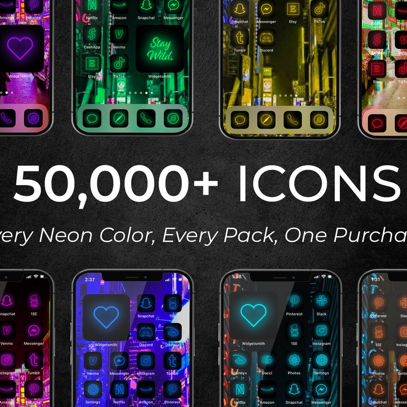 Neon Icon iPhone - Etsy