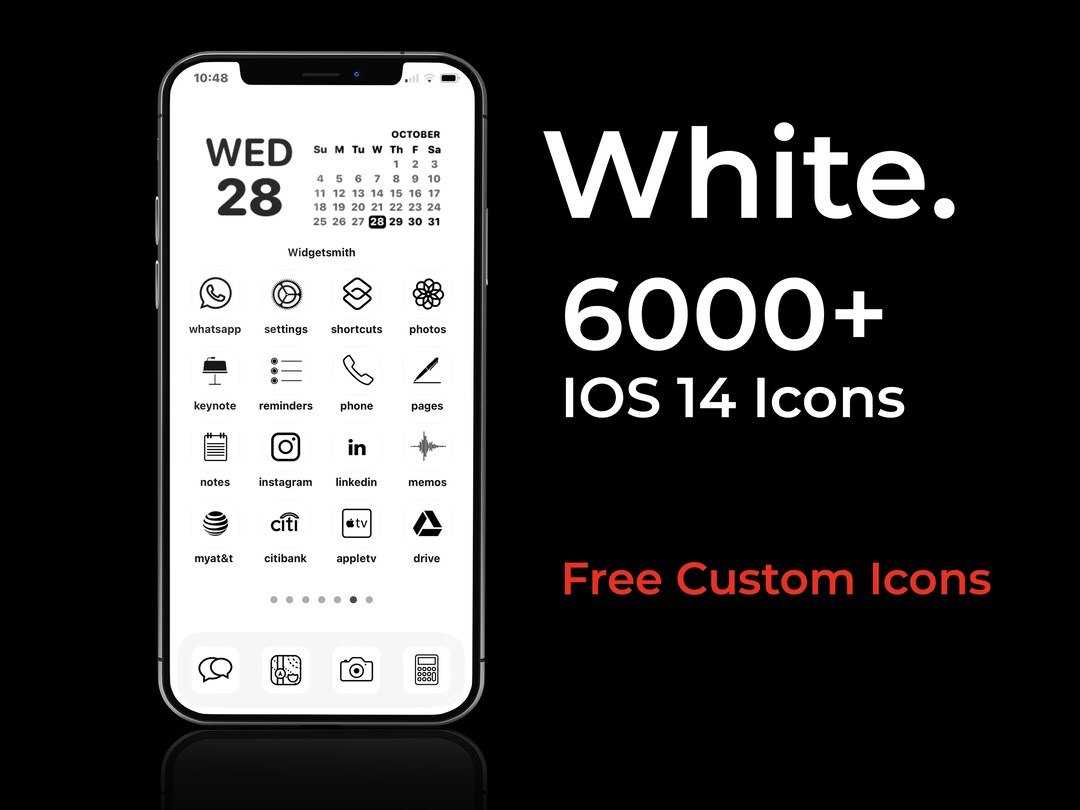 6000+ White iPhone Ios 17 Icon Pack | Minimalistic Aesthetic | Black ...