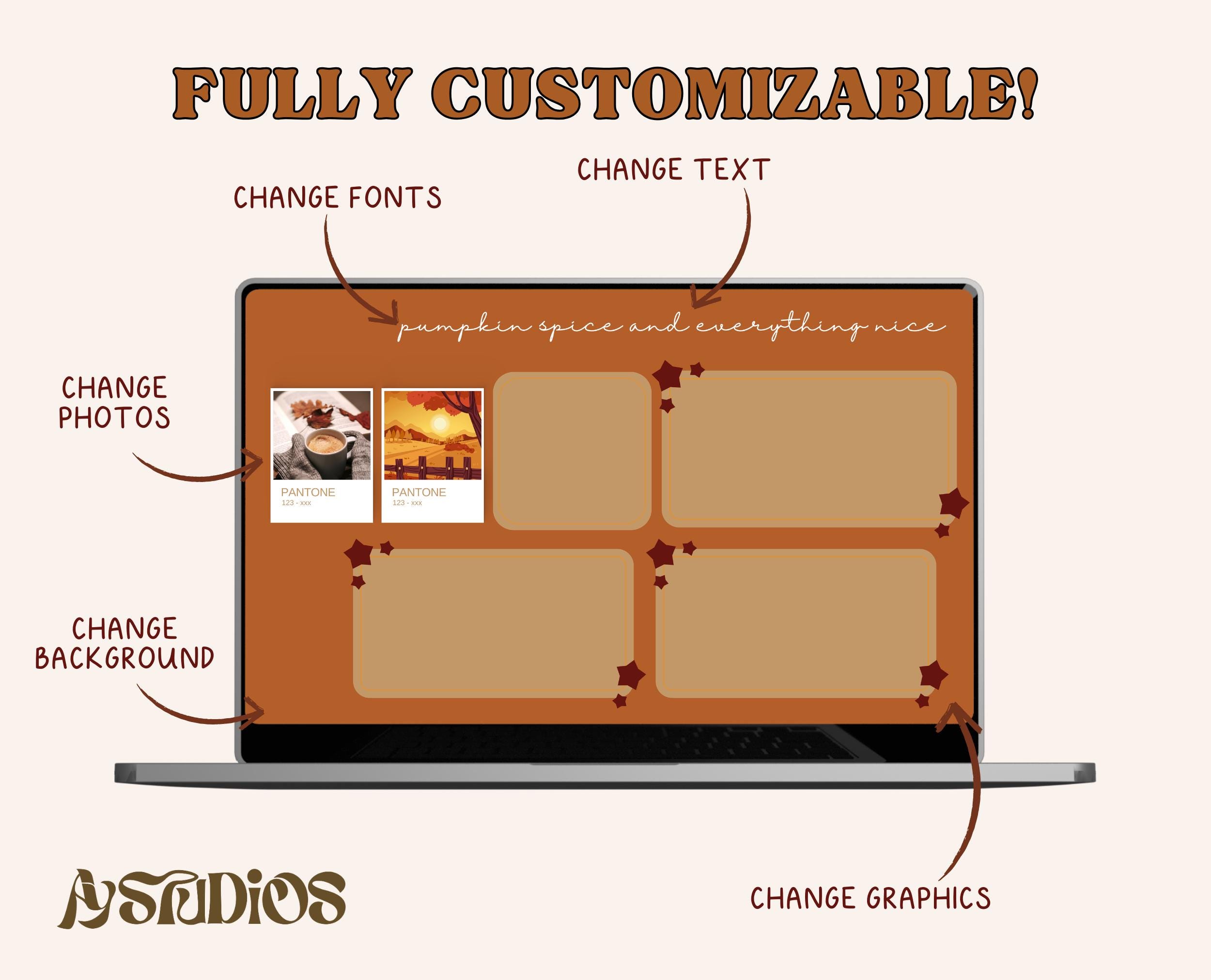 Editable MEGA Fall Collection | Desktop Organizer Bundle | Laptop ...