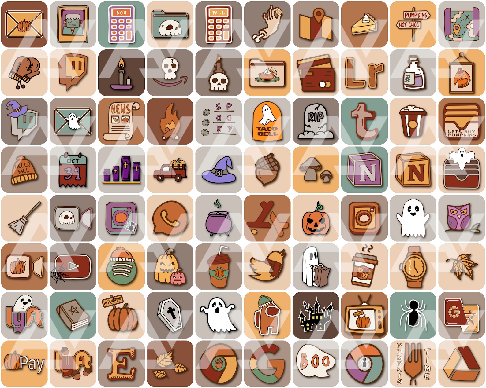 Fall & Halloween App Icons | iPhone App Icons | Ios 17 Autumn Aesthetic ...