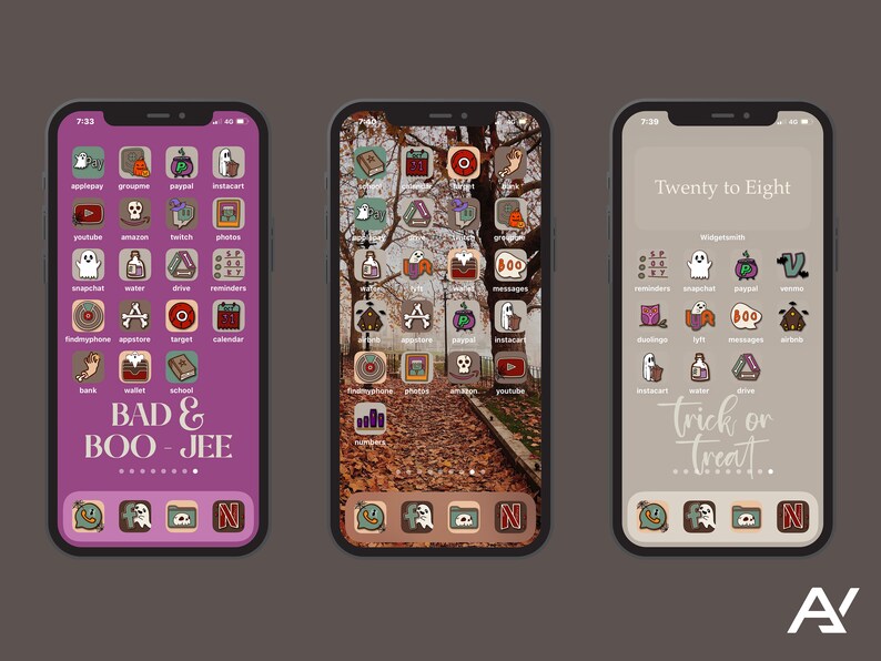 150 HAND DRAWN Halloween & Fall Iphone App Icons IOS 14 - Etsy