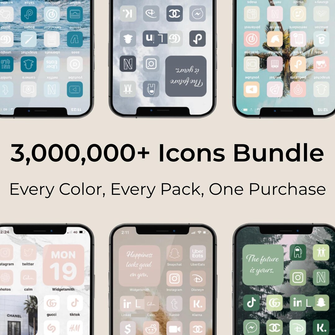 3,000,000+ High Resolution Ios17 Icons Pack Mega Bundle | iPhone Ios 17 ...