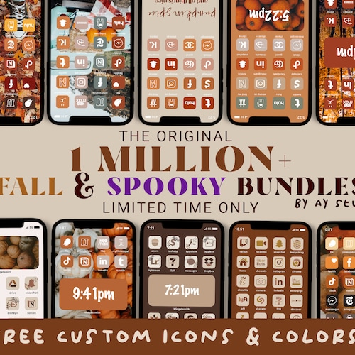 Fall App Icons Autumn Aesthetic Boho Iphone Covers Ios 14 - Etsy