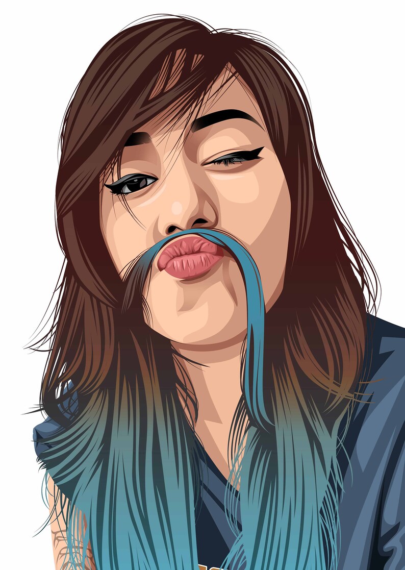 Custom Digital Cartoon Portrait Christmas Gift Vector Art - Etsy