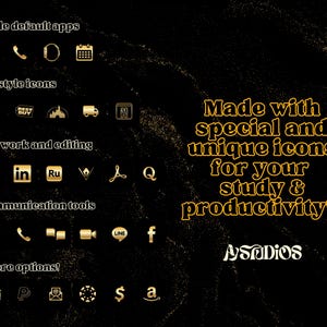 5000+ Gold iPhone Ios 18 App Icons Pack | Gold Icon Aesthetic Black ...