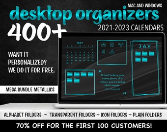2021-2023 CALENDAR Desktop Organizer Mega Bundle Metallic | Etsy