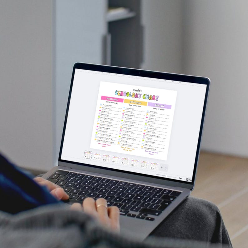 Editable Schoolday Checklist for Kids | Printable Routine Chart | Kids ...