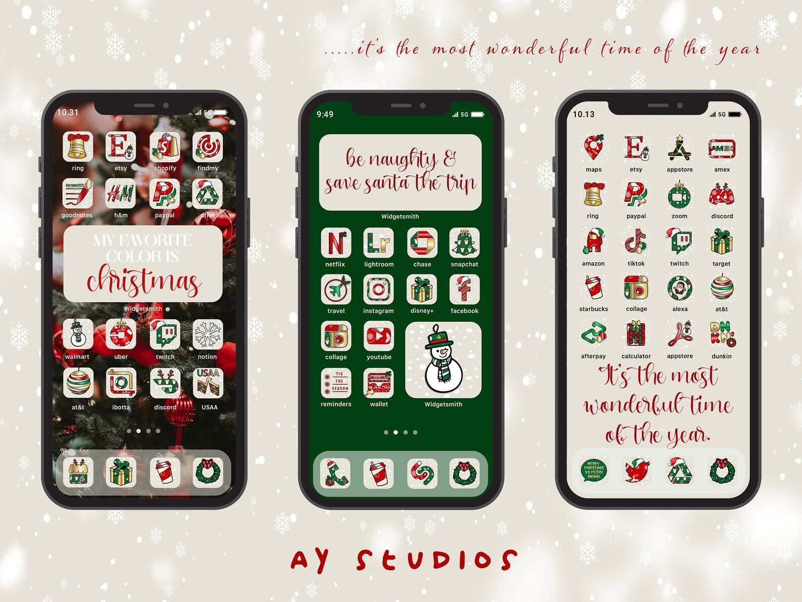 HAND-MADE CHRISTMAS App Icons | Festive Season | Personalized ...