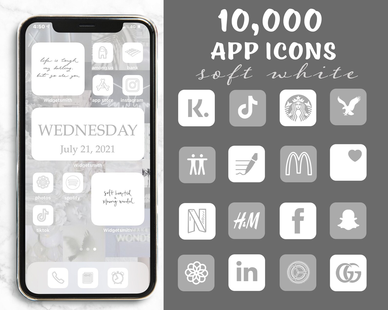 10000 Soft White Iphone IOS 14 App Icons Pack Icon - Etsy