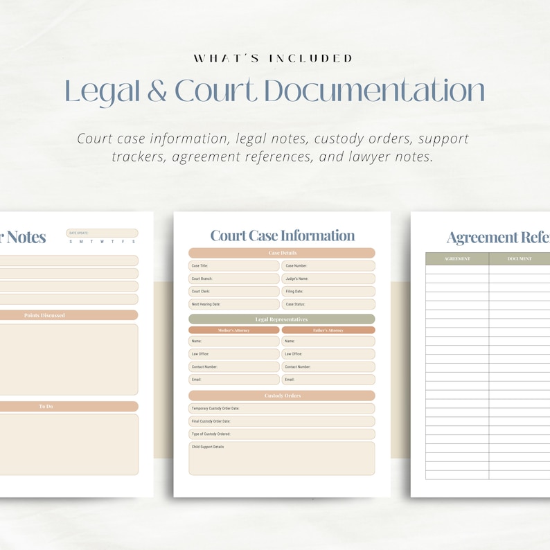 Child Custody Organizer Binder | Co-parenting Planner & Court ...