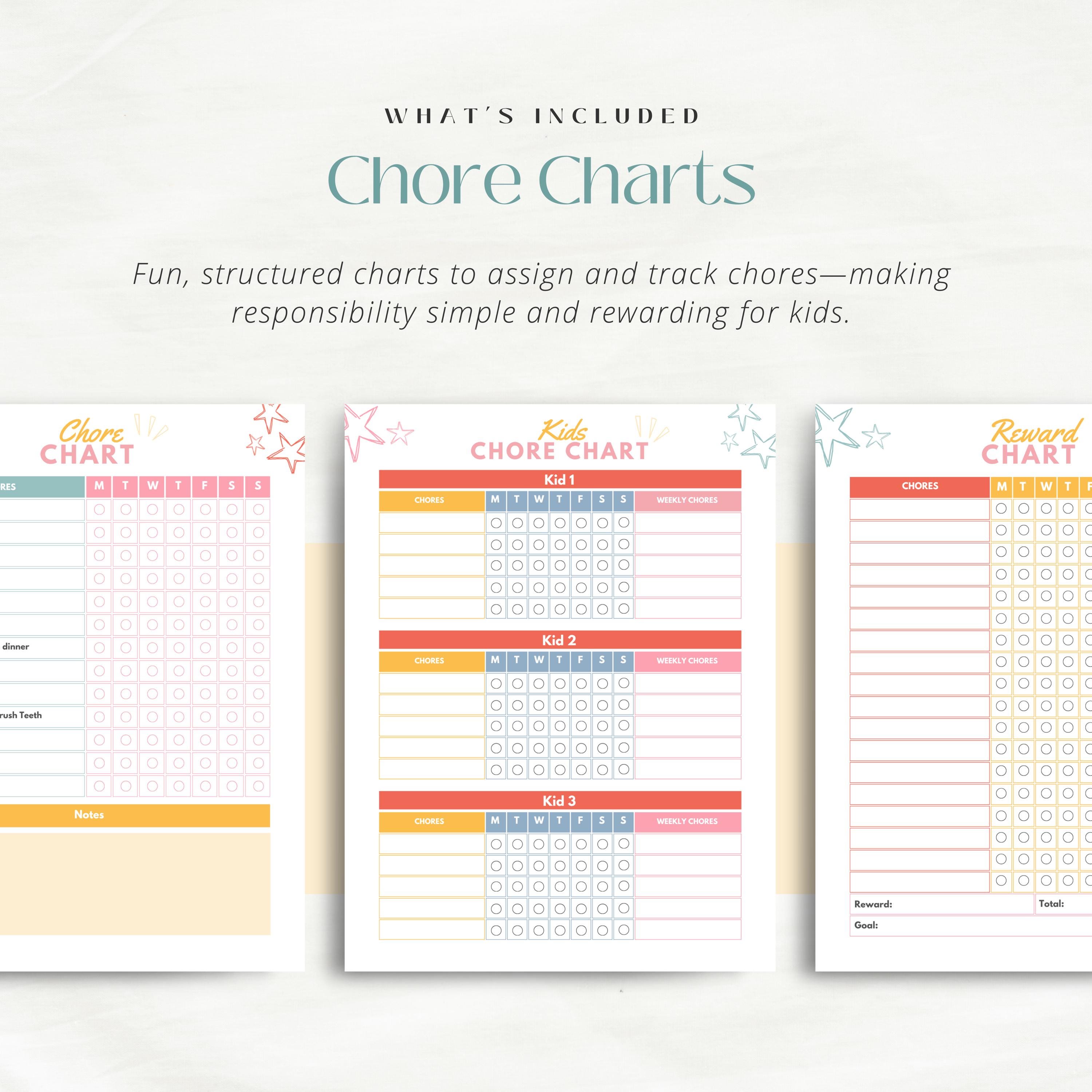 Parents Kids Planner | Family Routine Chore Charts | Daily Schedule ...